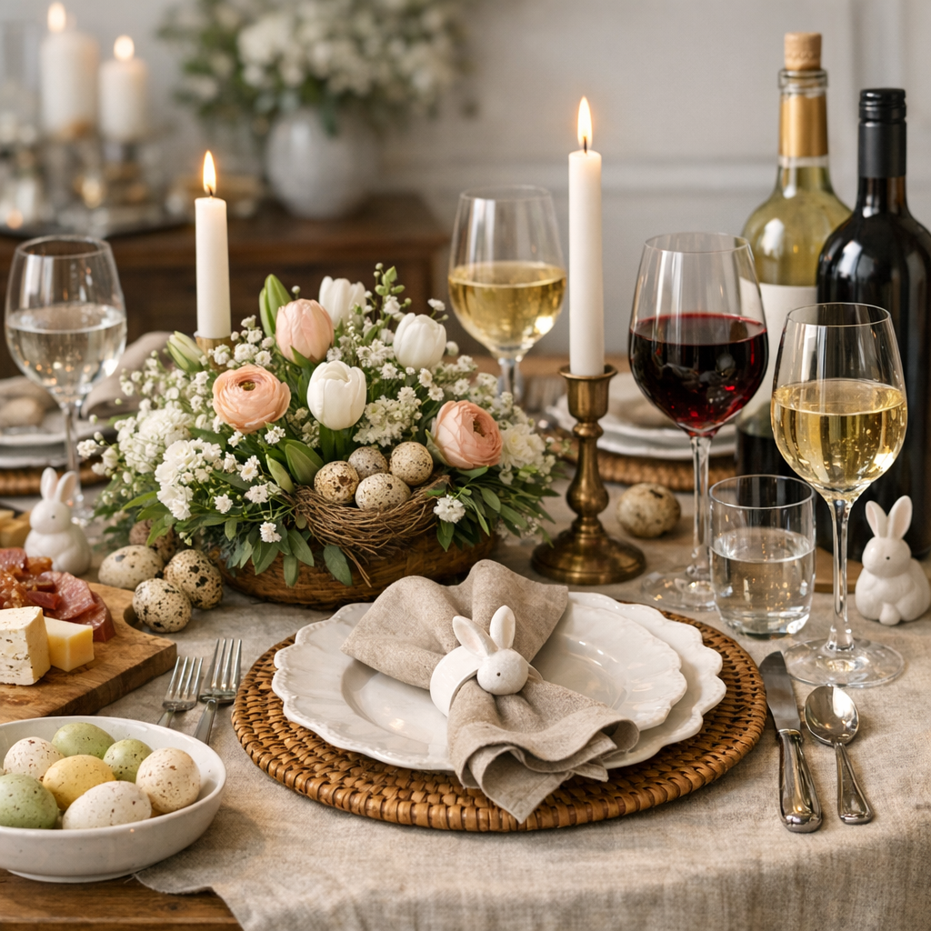 Décor de table élégant et astuces d’aménagement pour un repas de Pâques ...