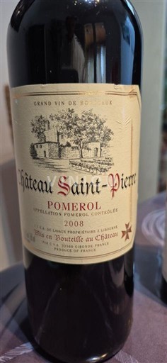 Vins Pomerol Château Saint Pierre - 2008 - Avis, conseil ...