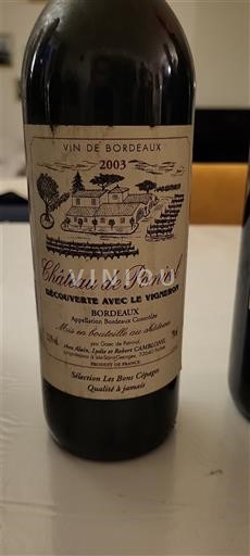 Vins Bordeaux Château Pomiès - Découverte avec le vigneron - 2003 ...